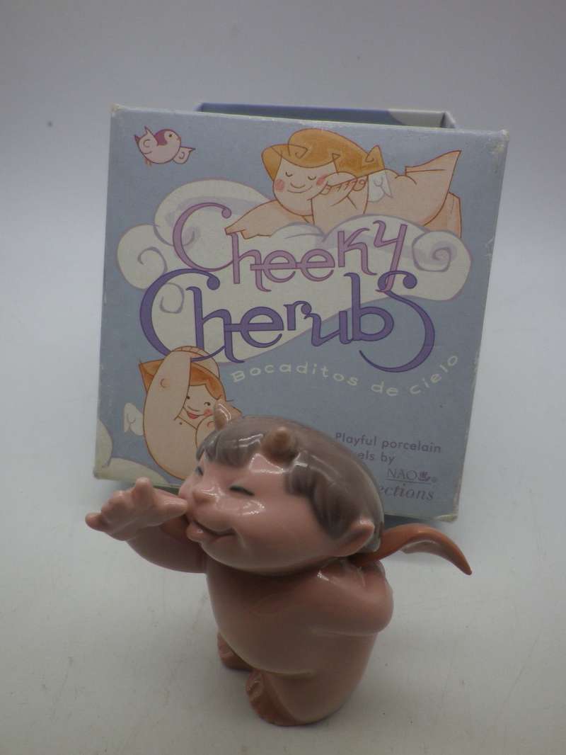 Porcelain & Ceramic - ADORABLE CHEEKY CHERUB ANGEL CERAMIC ORNAMENT NAO ...