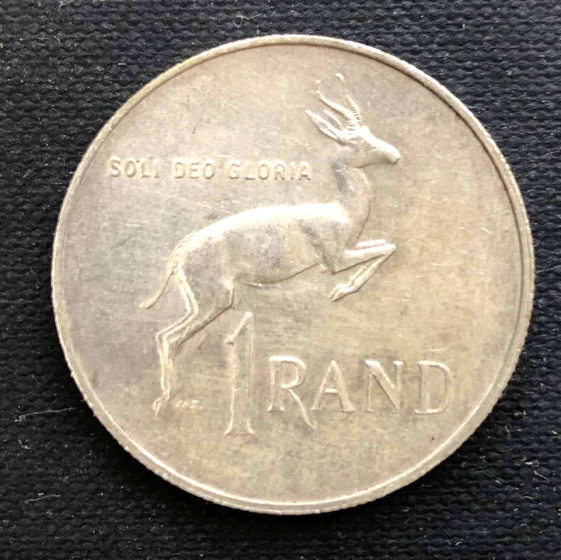 One Rand - SOUTH AFRICAN SILVER R1 AFRIKAANS (2) ENGLISH (1) 1967 for ...