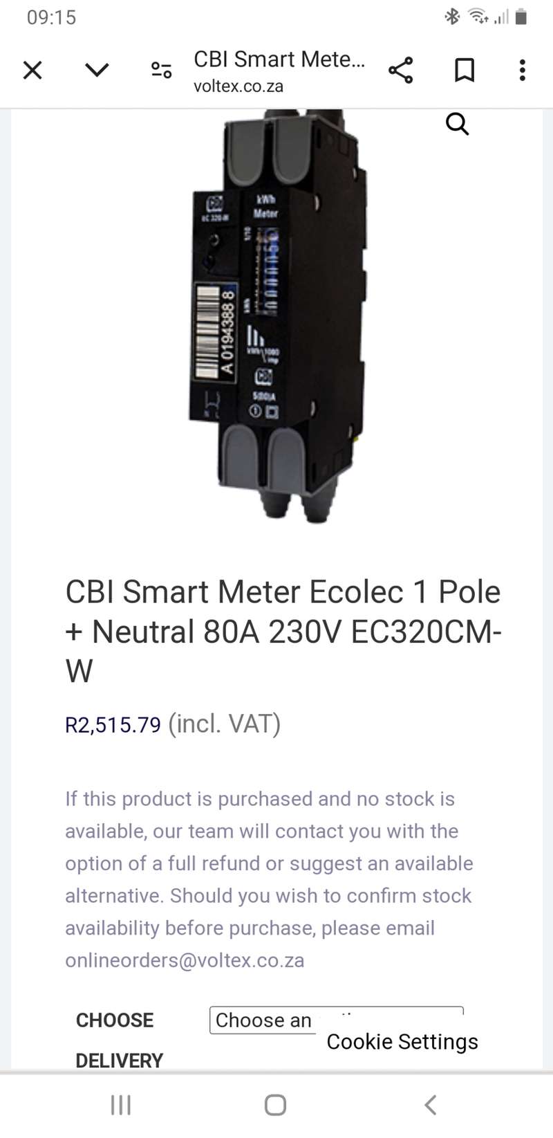 Energy Monitor - EC320CM CBI Meter Single Phase + Neutral 80A (Dual ...