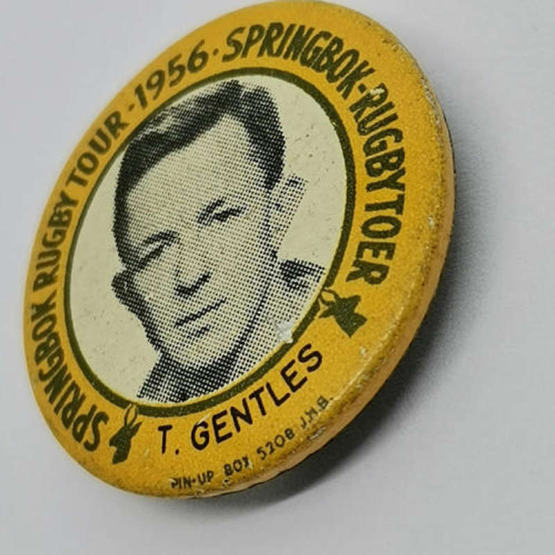 Sporting Memorabilia - 1956 Springbok Rugby tour Tommy Gentles tinnie ...