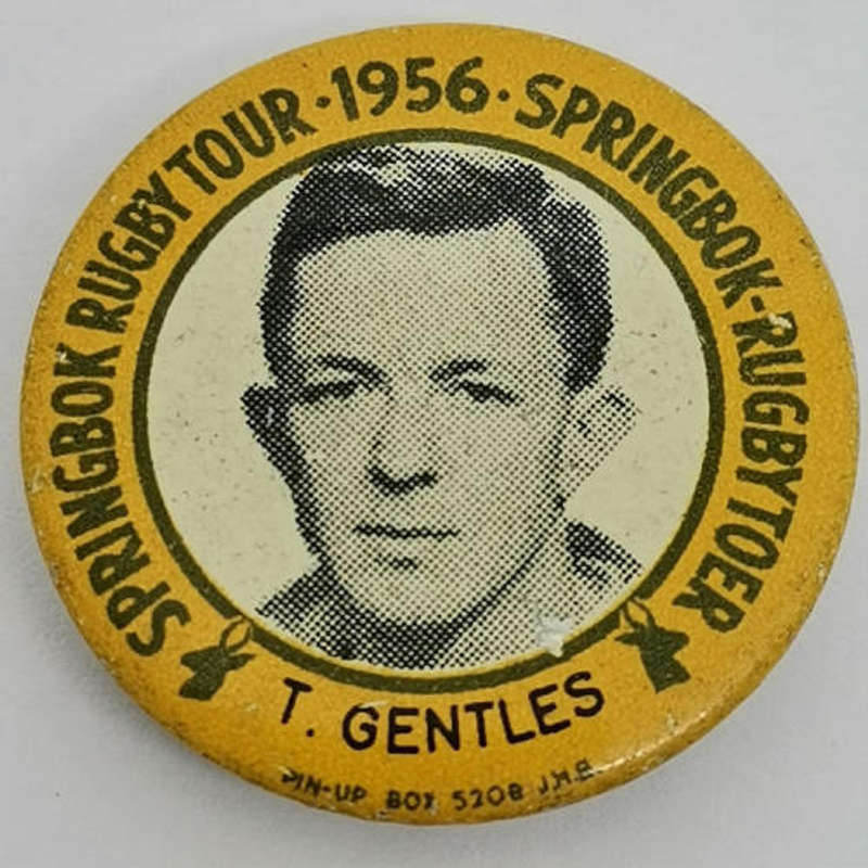 Sporting Memorabilia - 1956 Springbok Rugby tour Tommy Gentles tinnie ...