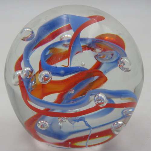 Paperweights & Dumps - Handmade glass paperweight with bubbles and ...