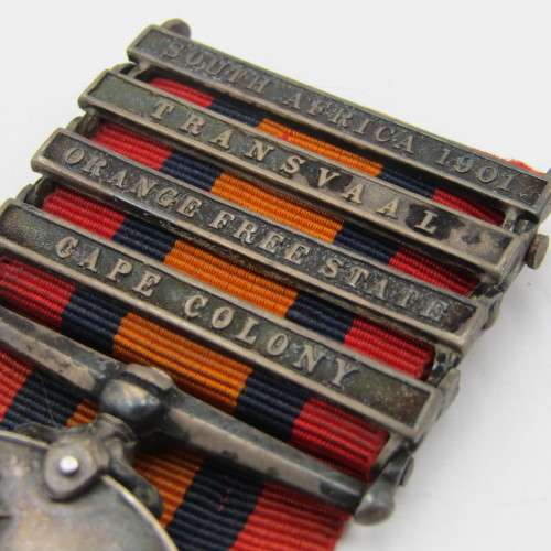 Boer War - Boer War QSA medal with 4 Clasps issued to 537 Pte. J ...