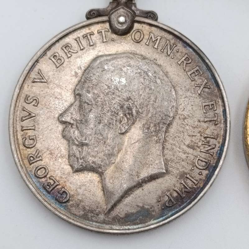 World War 1 - WW1 Medal pair with miniatures issued to 2/Lt A.H Beviss ...