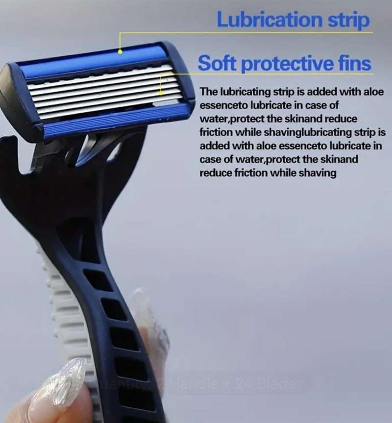 Razor Blades - Men`s Manual Shaver Set, 2 Handle + 24 Blades, Safety ...