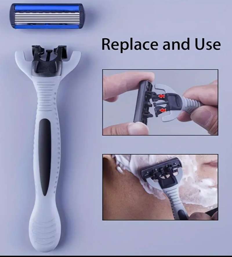 Razor Blades - Men`s Manual Shaver Set, 2 Handle + 24 Blades, Safety ...