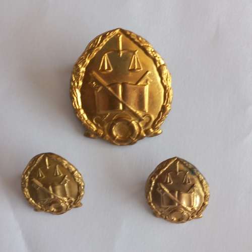 South African Army - SA Correctional Services brass cap and collar ...