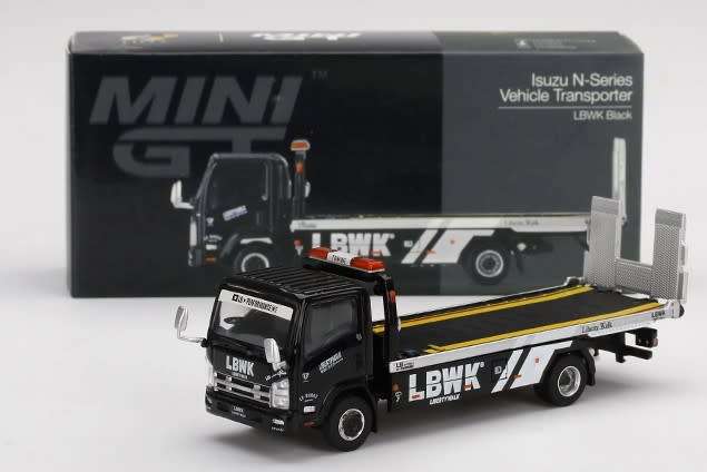 Models - Mini GT Isuzu N-Series Vehicle Transporter (LBWK Black) for ...