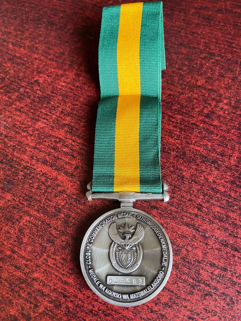 SADF & SANDF - FULL SIZE COMMANDO CLOSURE MEDAL-NUMBERED for sale in ...