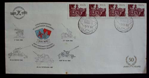 Republic of South Africa - FDC/EDK RSA Military Anti-aircraft 50 years ...