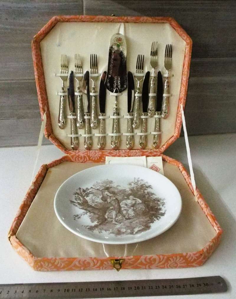 Silver - Vtg A Bettini DEP 800 Silver Set Italy AB Jolly Pattern was ...