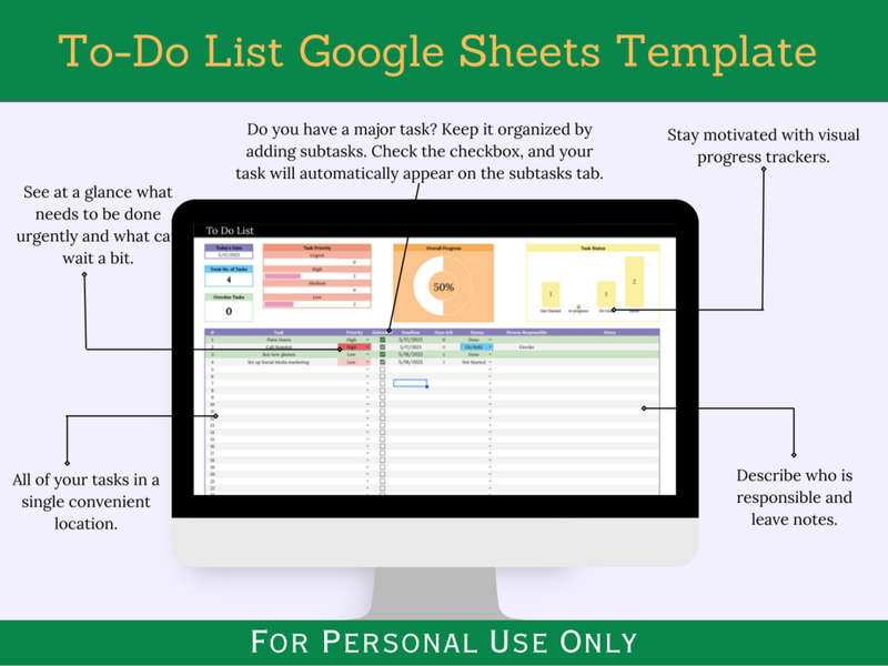 Other Office - To-Do List with Subtasks and Instruction Tab Google ...