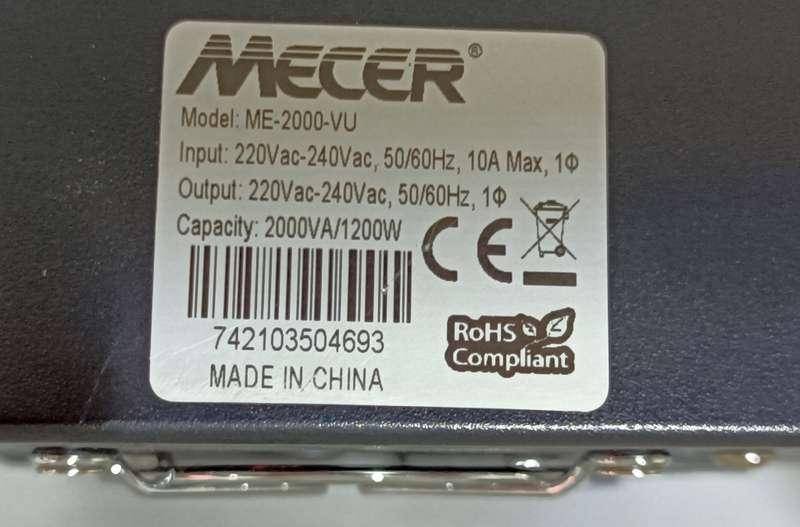 UPS - Mecer 2000VA 1200W UPS with SA plugs was sold for 220.00 on 19 Jul at 14:02 by Rouxenator ...