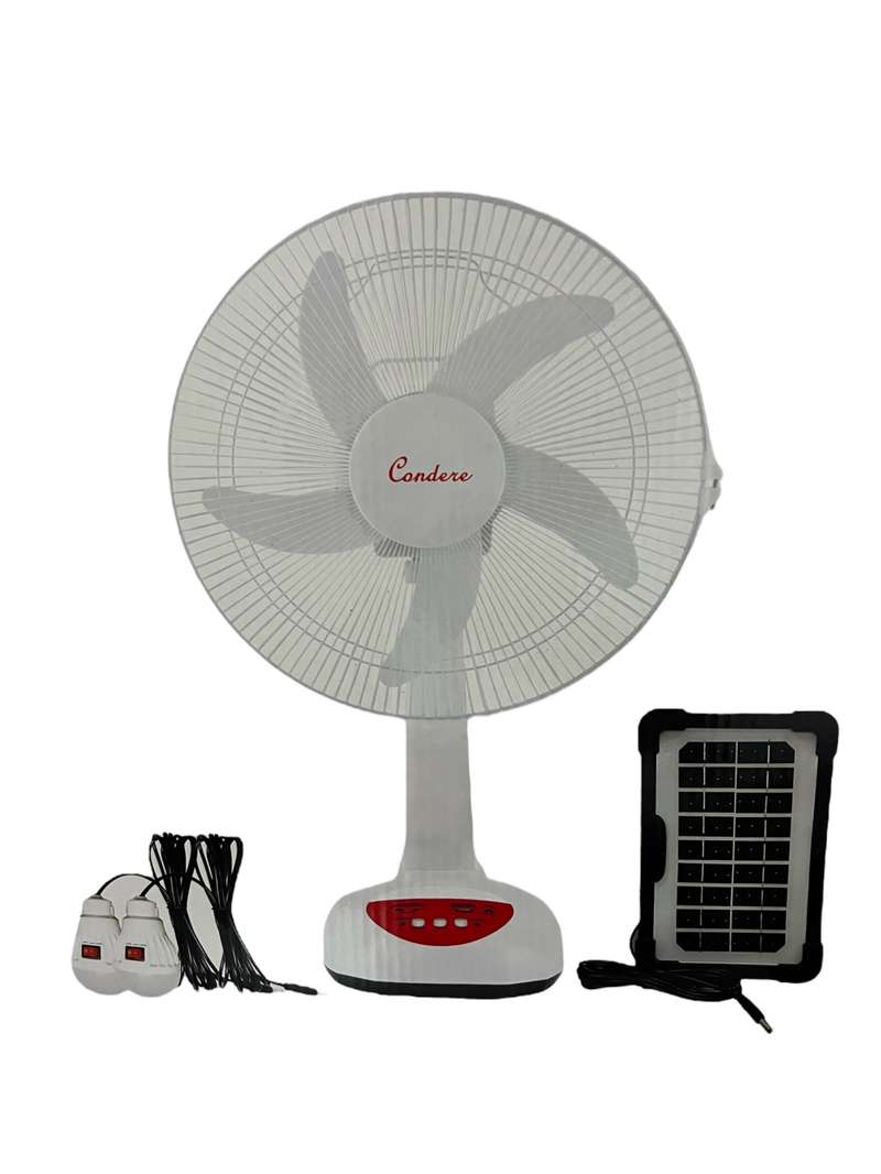 Fans - Condere 16` Rechargeable Solar Fan with Built in light and 2 ...