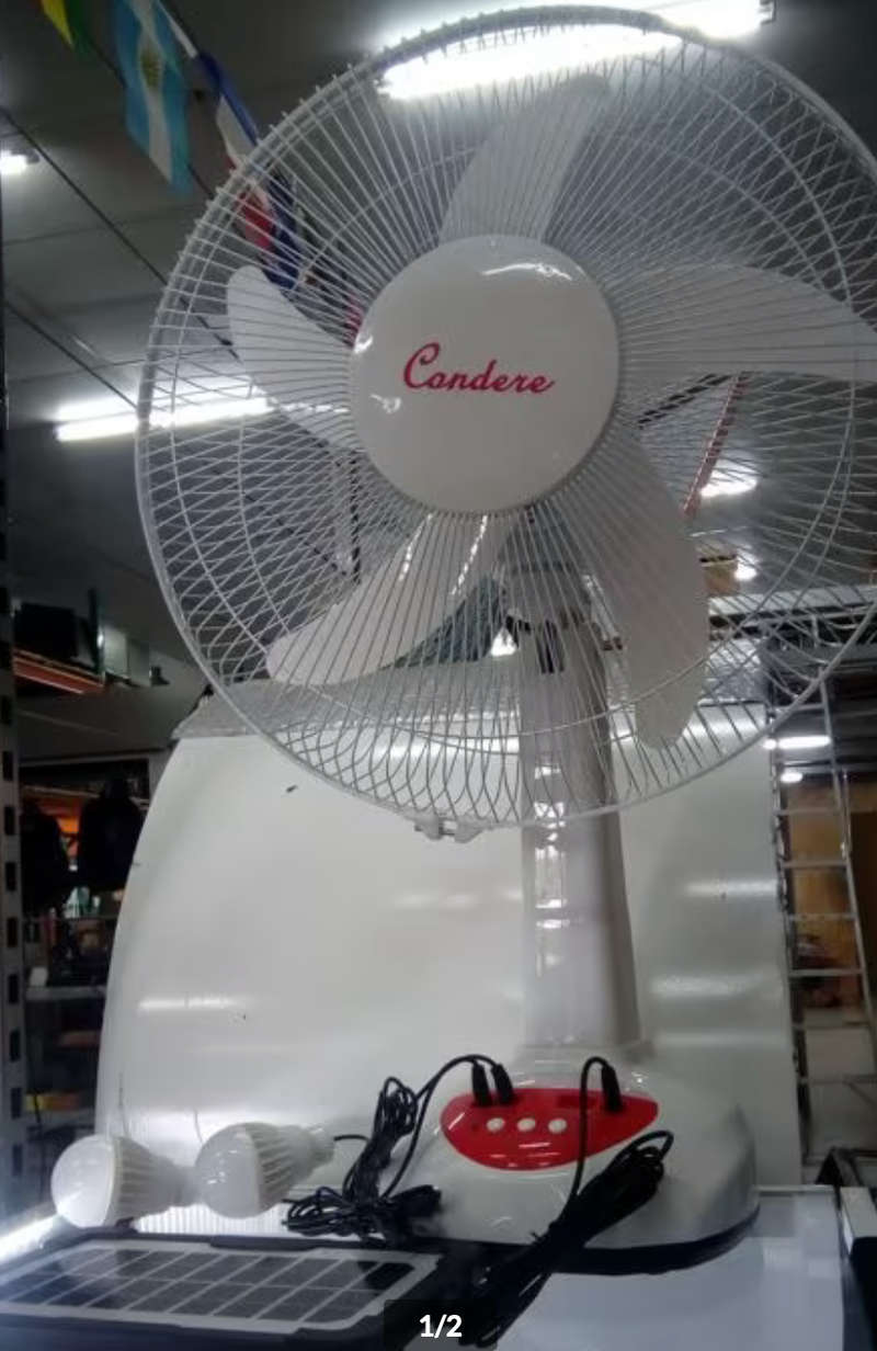 Fans - Condere 16` Rechargeable Solar Fan with Built in light and 2 ...