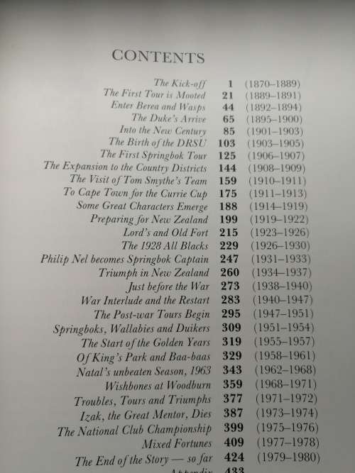 Rugby - THE NATAL RUGBY STORY ALFRED HERBERT Edited by REG SWEET ...