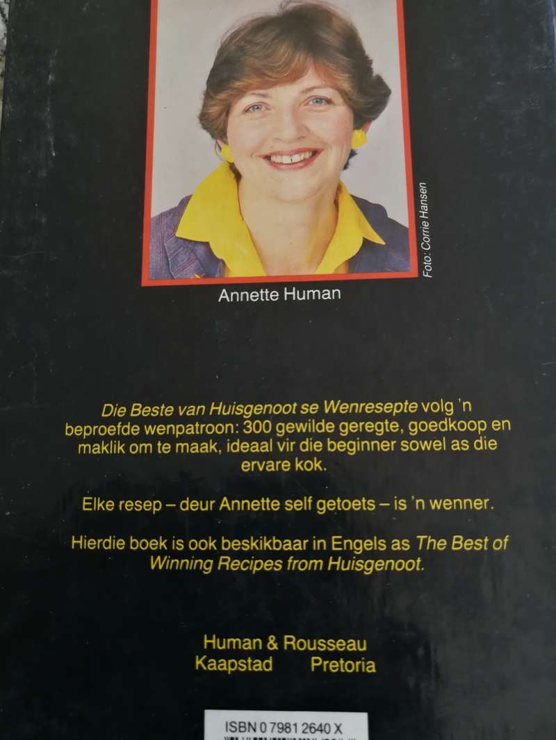 Cooking, Food & Wine - HUISGENOOT DIE BESTE WENRESEPTE ANNETTE HUMAN ...