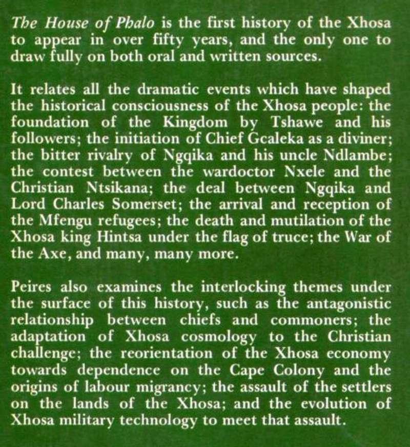 Africana - The House of Phalo -- A History of the Xhosa People in the ...