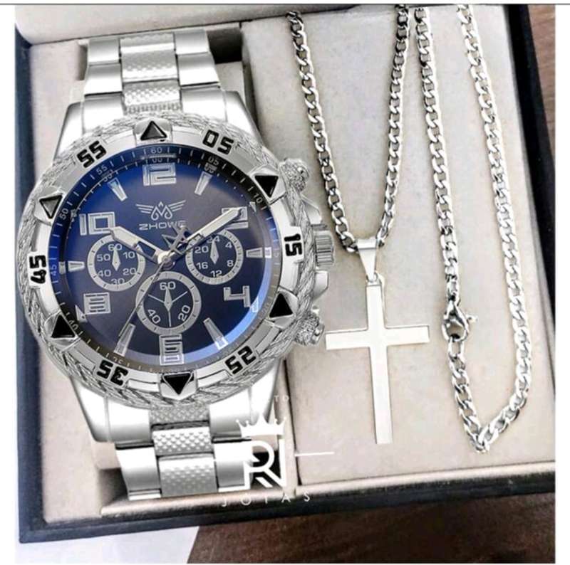 Men's Watches - Men`s ZHOwe Quartz Watch With Cross pendant necklace ...