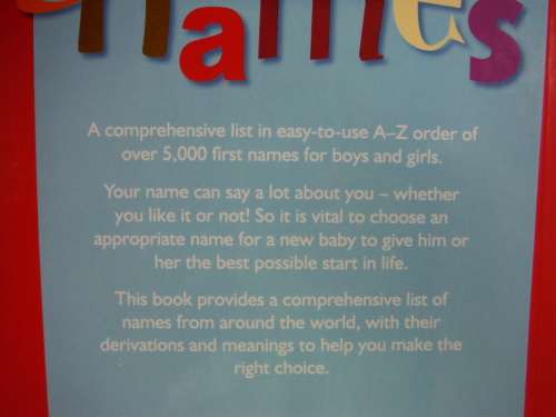 Reference - Dictionary of First Names : Over 5000 First Names for Boys ...