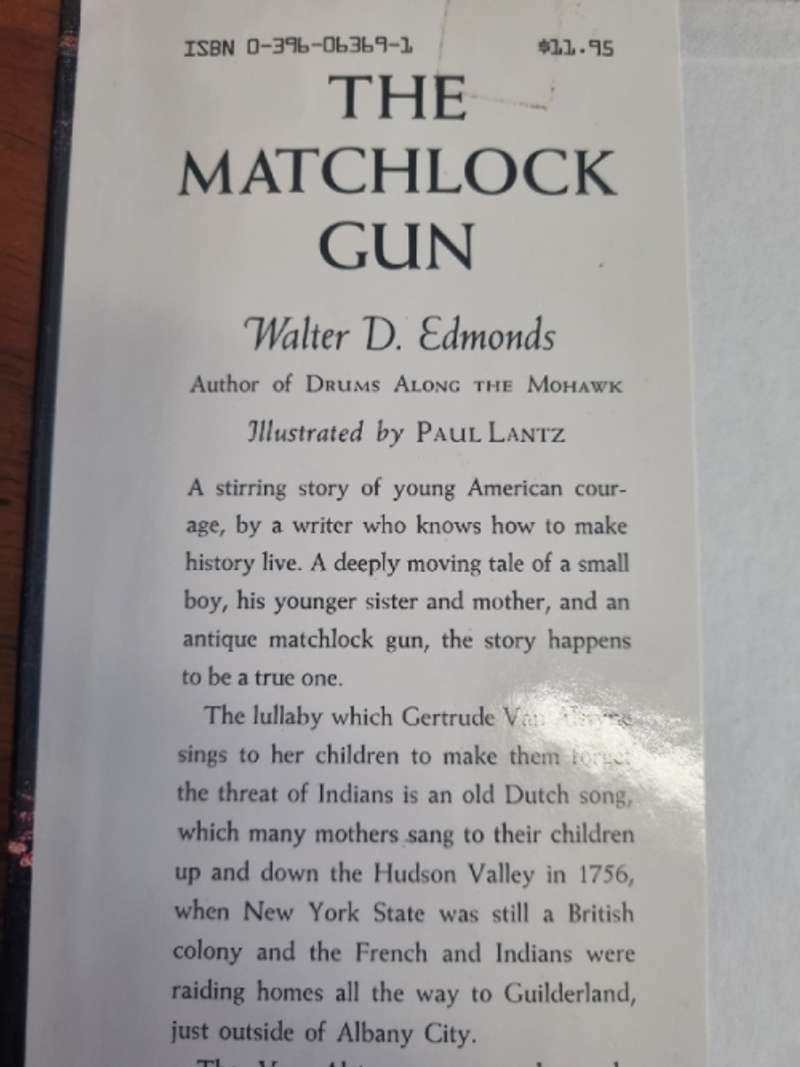 Children's Classics - The Matchlock Gun - Walter D. Edmonds for sale in ...