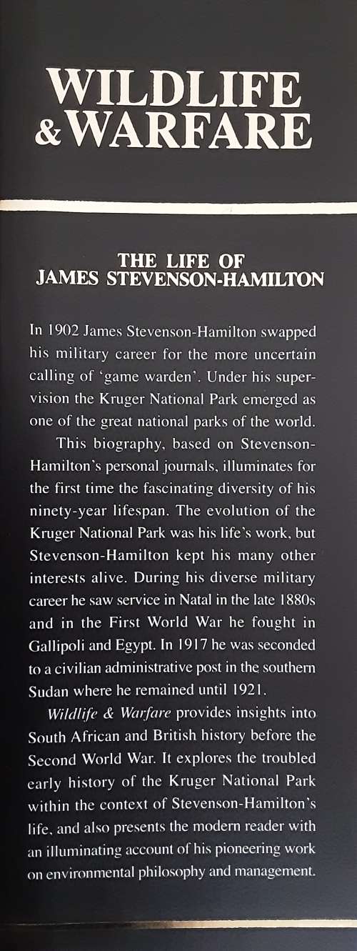 Africana - Wildlife and Warfare The Life of James Stevenson Hamilton by ...
