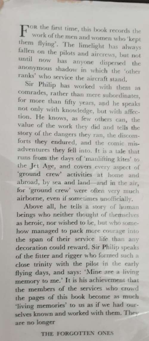 Books - The Forgotten Ones, The Story of the Ground Crews by Sir Philip ...