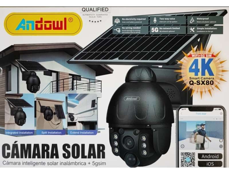 Surveillance Cameras - Andowl Q-SX80 Solar 4K HD Wifi+5G Outdoor Smart ...
