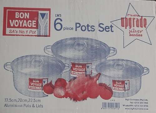 Pots - Aluminium Cooking Pots 6 piece, Bon Voyage, best selling pots in ...