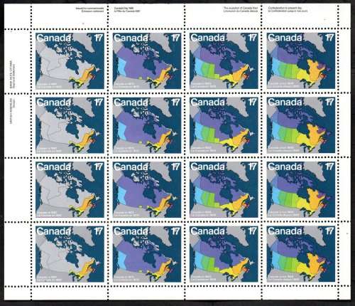Canada - CANADA 1981 CANADA DAY MAPS UMM SETENANT SHEET OF (X16). AS ...