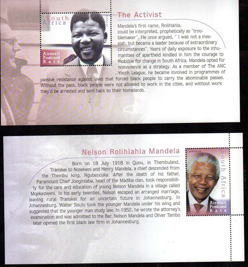 Republic of South Africa - RSA MANDELA LOT. MINT FACES BOOKLET+EX ...