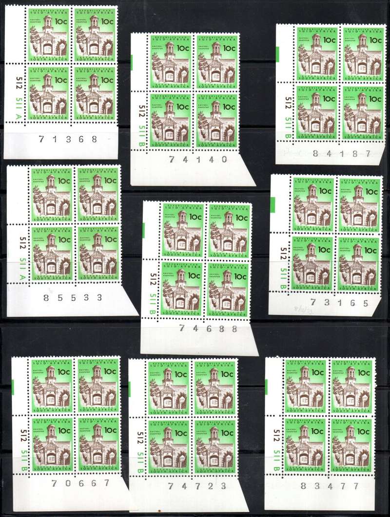 Republic of South Africa - RSA 1974 2ND DEF 10c CONTROL BLKS OF (X4) OR ...