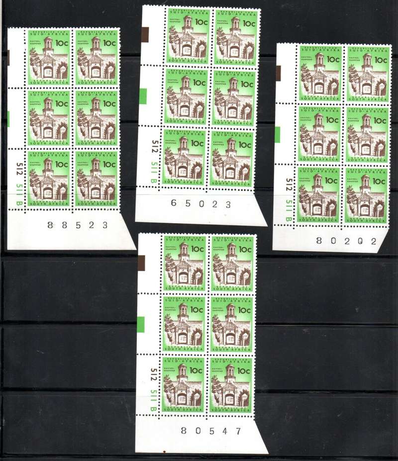 Republic of South Africa - RSA 1974 2ND DEF 10c CONTROL BLKS OF (X4) OR ...