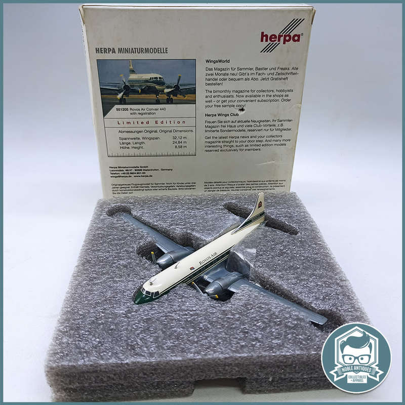 Models - Herpa Convair 440 Rovos Air Diecast Metal - Original Plane Documents, Box and Blister ...