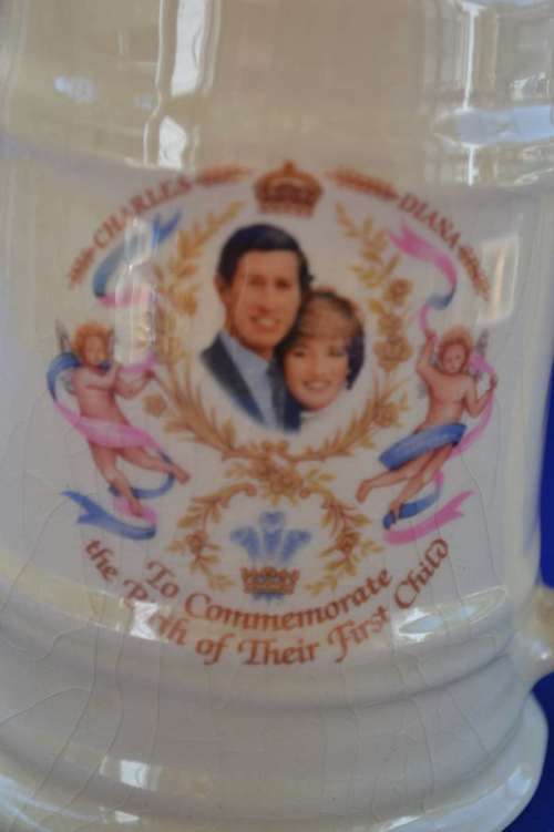 English Porcelain - Charles and Diana First Child Commemorative Tankard ...