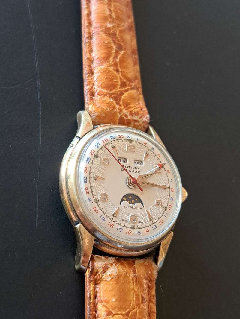 Men's Watches - Vintage Rotary Moonphase Watch was sold for 4,850.00 on ...