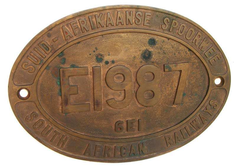 Rail - SAR/SAS Solid Brass Electric Locomotive Number Plate Series 6E1 ...