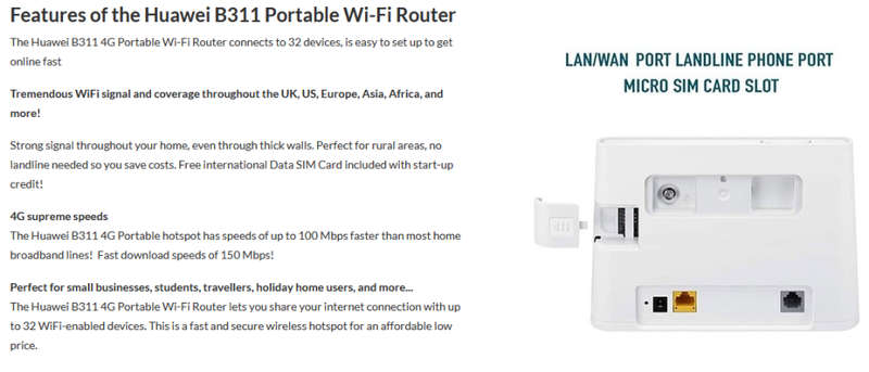Modems - Huawei 4G LTE Router Lite | LTE CAT4 Mobile Wi-Fi 2.4GHz ...
