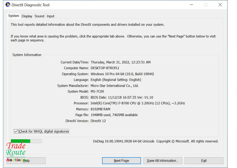 PC Desktops & All-in-Ones - Micro-Star MS-7C09 Gaming PC Core i7 8700 ...