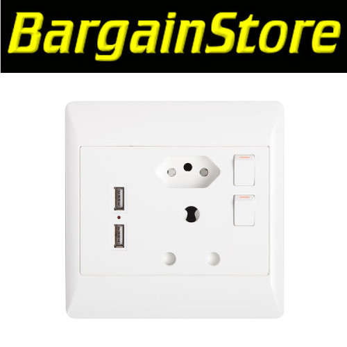 Switches & Outlets - Double Wall Socket with 2 USB, 2pin/NEW SA PLUG ...