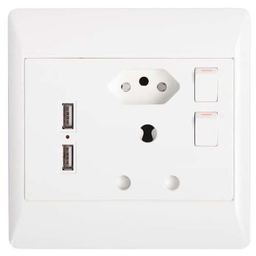 Switches & Outlets - Double Wall Socket with 2 USB, 2pin/NEW SA PLUG ...