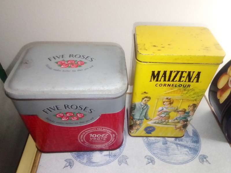 Tin - A assortment of vintage Tins and a Chopping board. An original ...