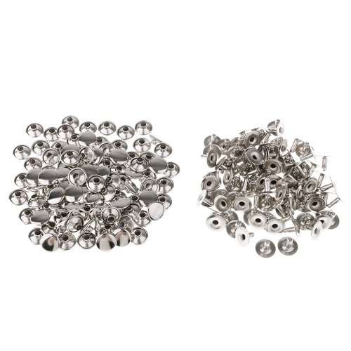 Kits - 100 Set 8mm Single Cap Rivets Nail Spike For Bag Belt Metal DIY ...
