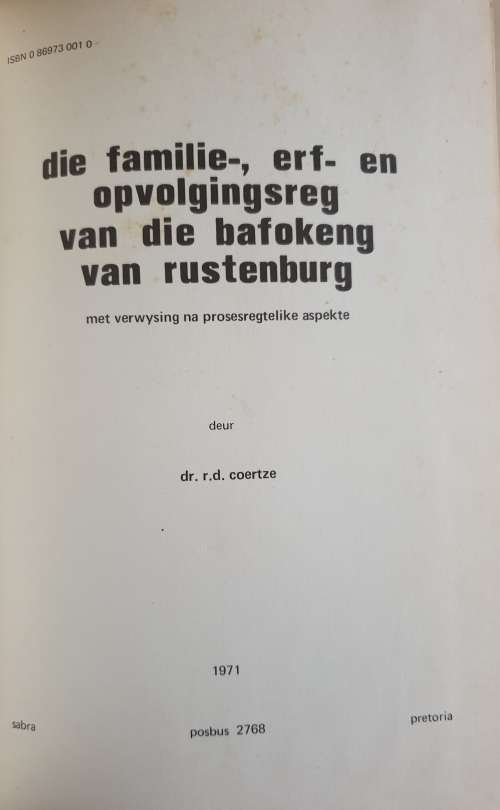 History & Politics - Die Familie - Erf - en Opvolgingsreg van die ...