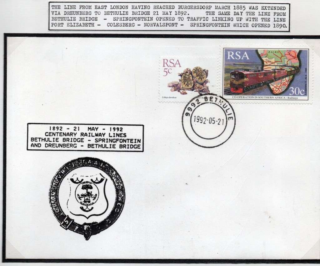 Republic of South Africa - South Africa Centenary of opening of line ...