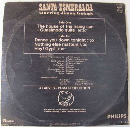 Pop - SANTA ESMERALDA - Jimmy Goings - The House of the Rising Sun ...
