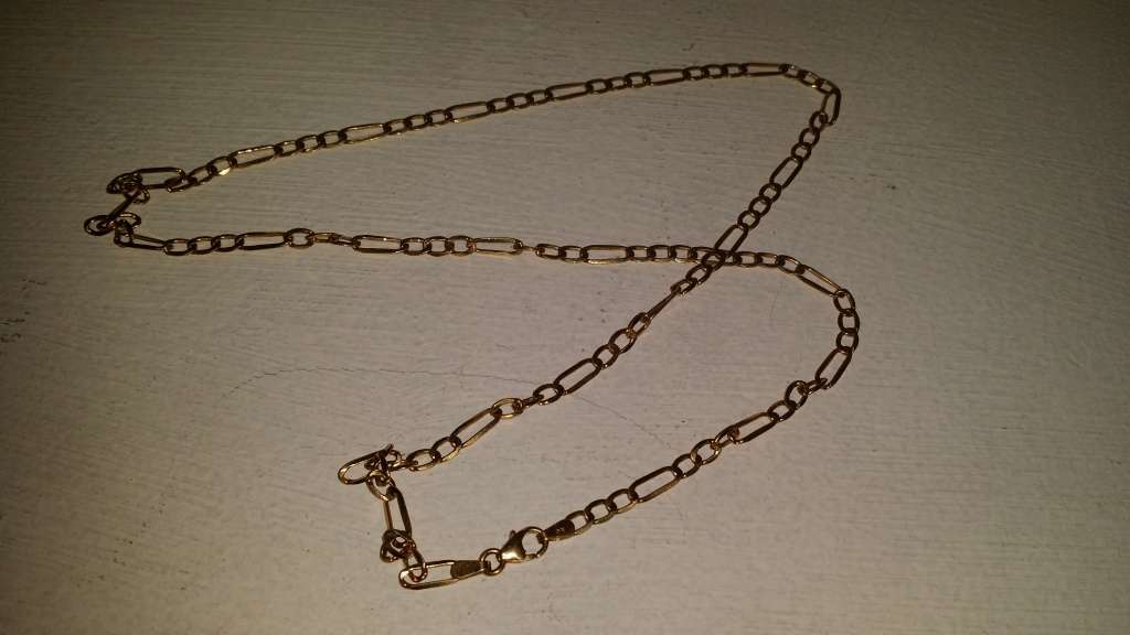 Necklaces - 925 silver and 1/10 9 ct Gold Chain 55 cm for sale in ...