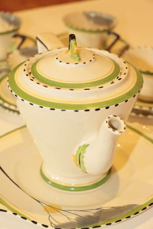 English Porcelain - Vintage Art Deco "Zenith" Burleigh Ware Tea Set - c.1930's was listed for R2 ...