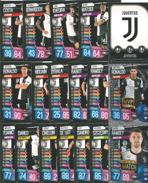 Trading Cards - JUVENTUS - CHAMPIONS LEAGUE 2019/20 - SET of 18 BASE ...