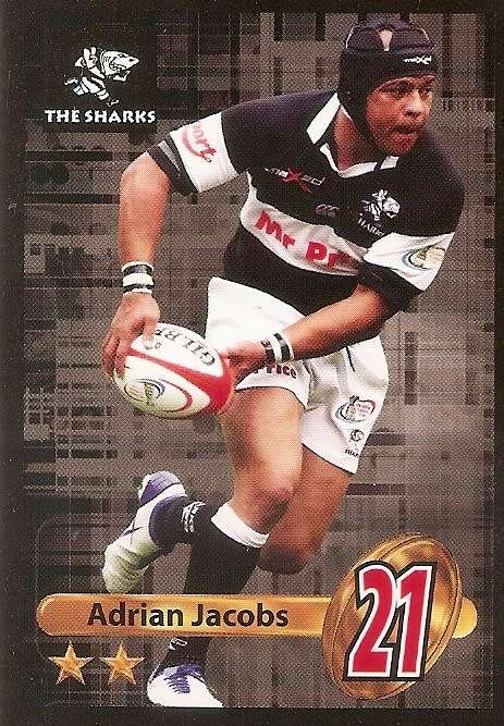 Trading Cards - ADRIAN JACOBS (Sharks) - BIG BALL RUGBY COLLECTION 2009 ...